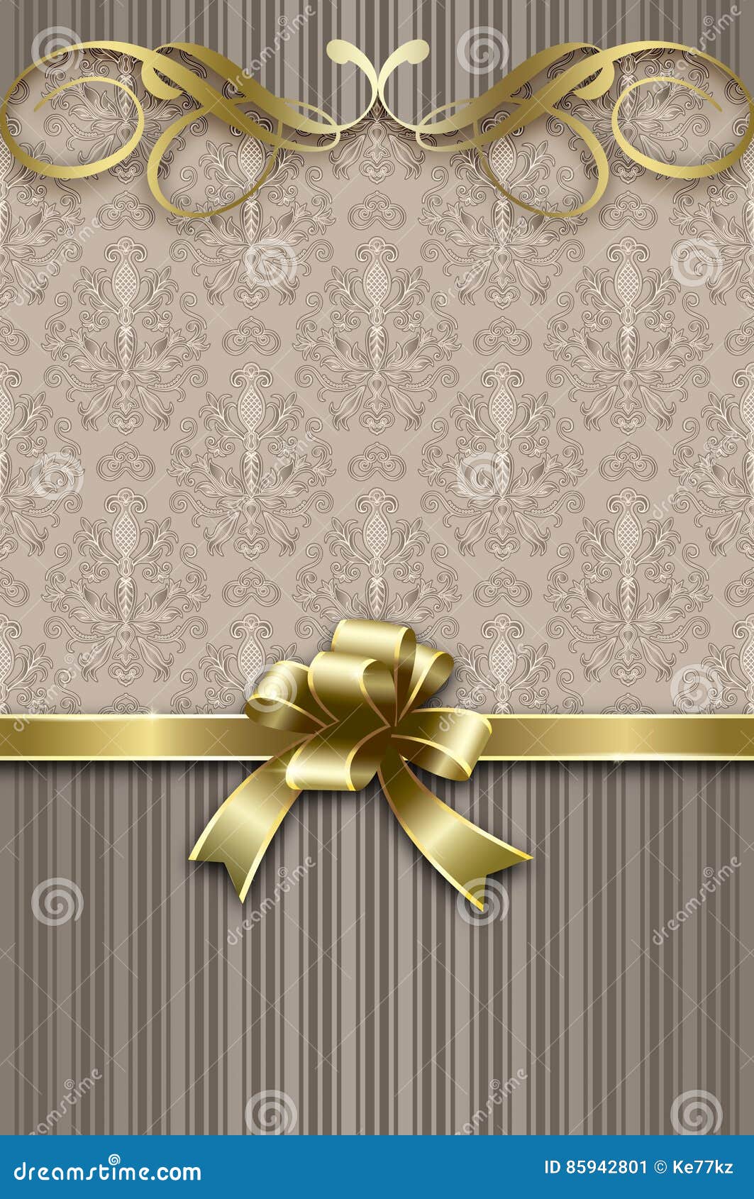 Decorative Vintage Background with Elegant Bow. Stock Illustration ...