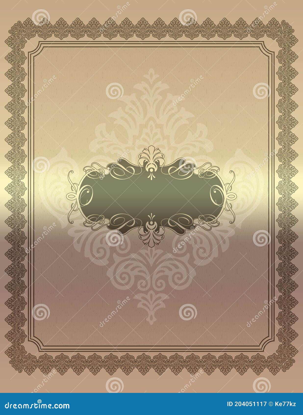 Vintage Background with Decorative Border Stock Illustration ...