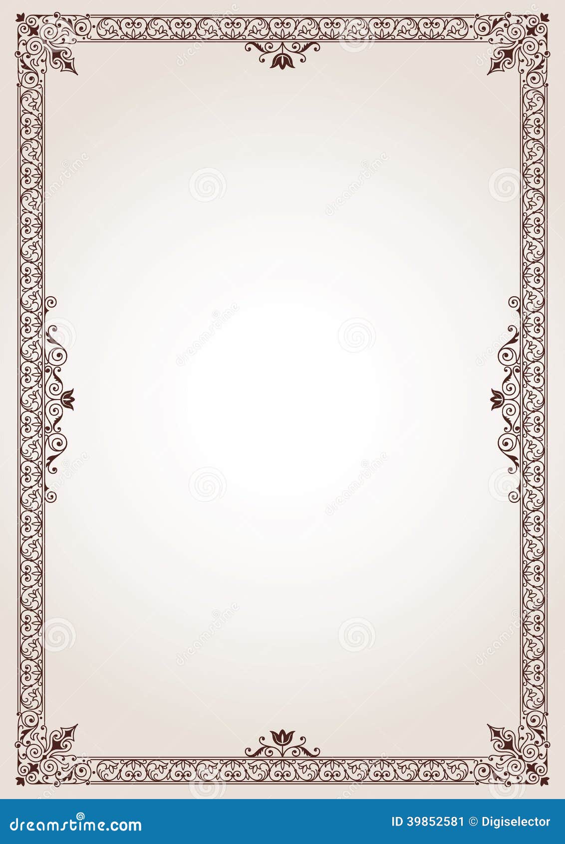 Decorative Vintage Border Frame Background Stock Vector - Illustration ...