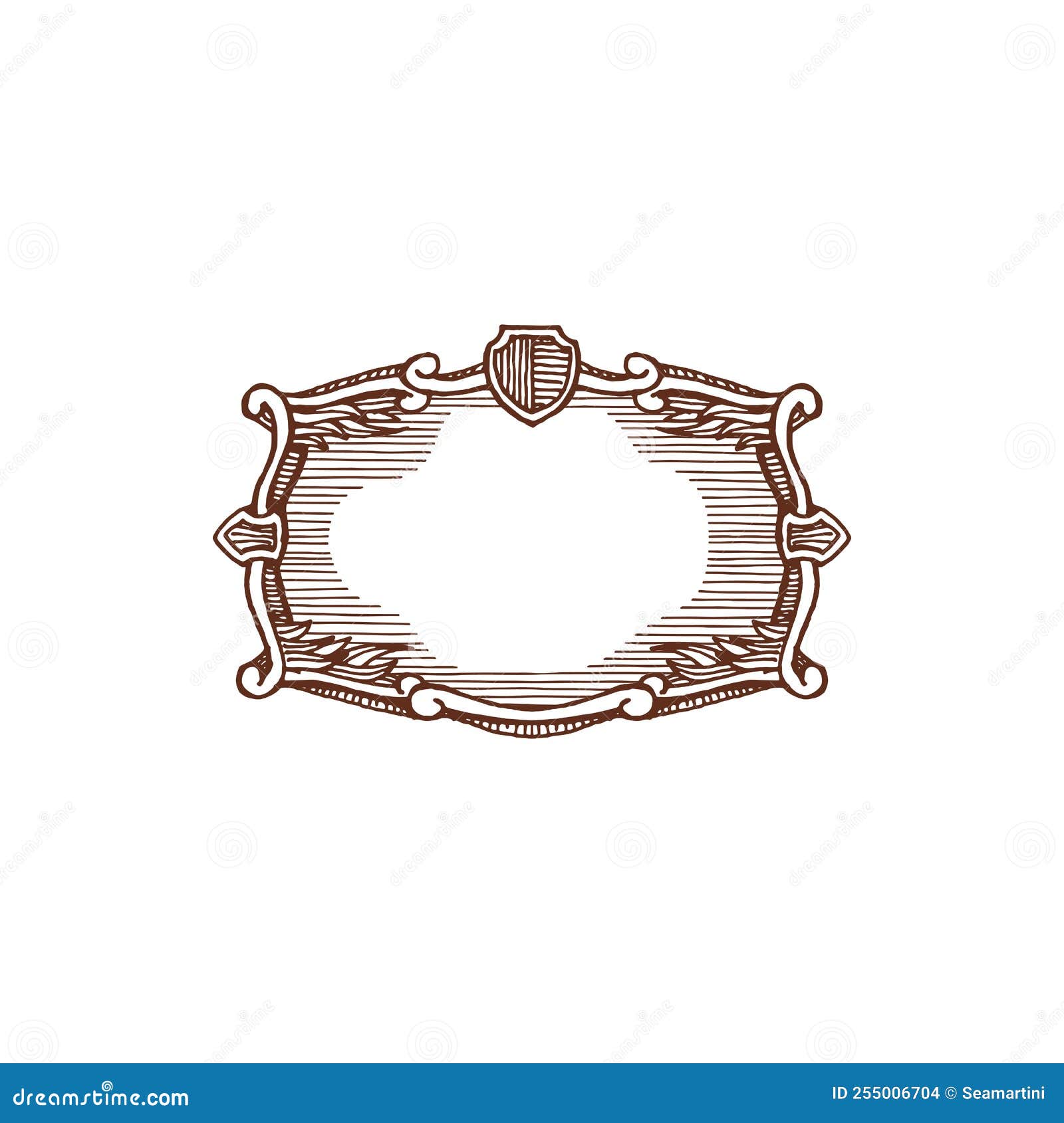 Decorative Vintage Border, Treasure Map Frame Sign Stock Vector - Illustration of signboard ...