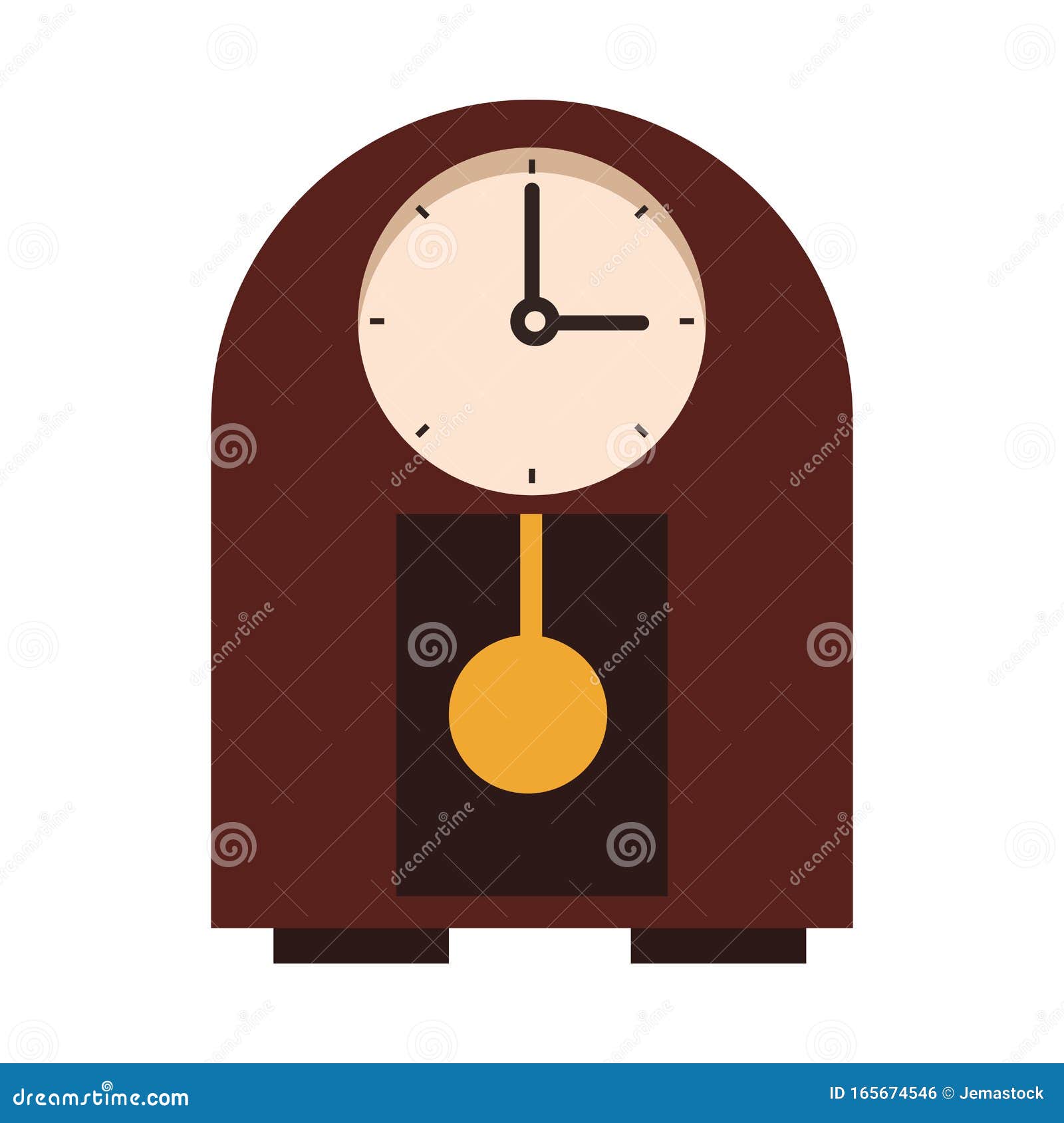 Decorative Vintage Clock Icon, Flat Design Stock Vector - Illustration ...
