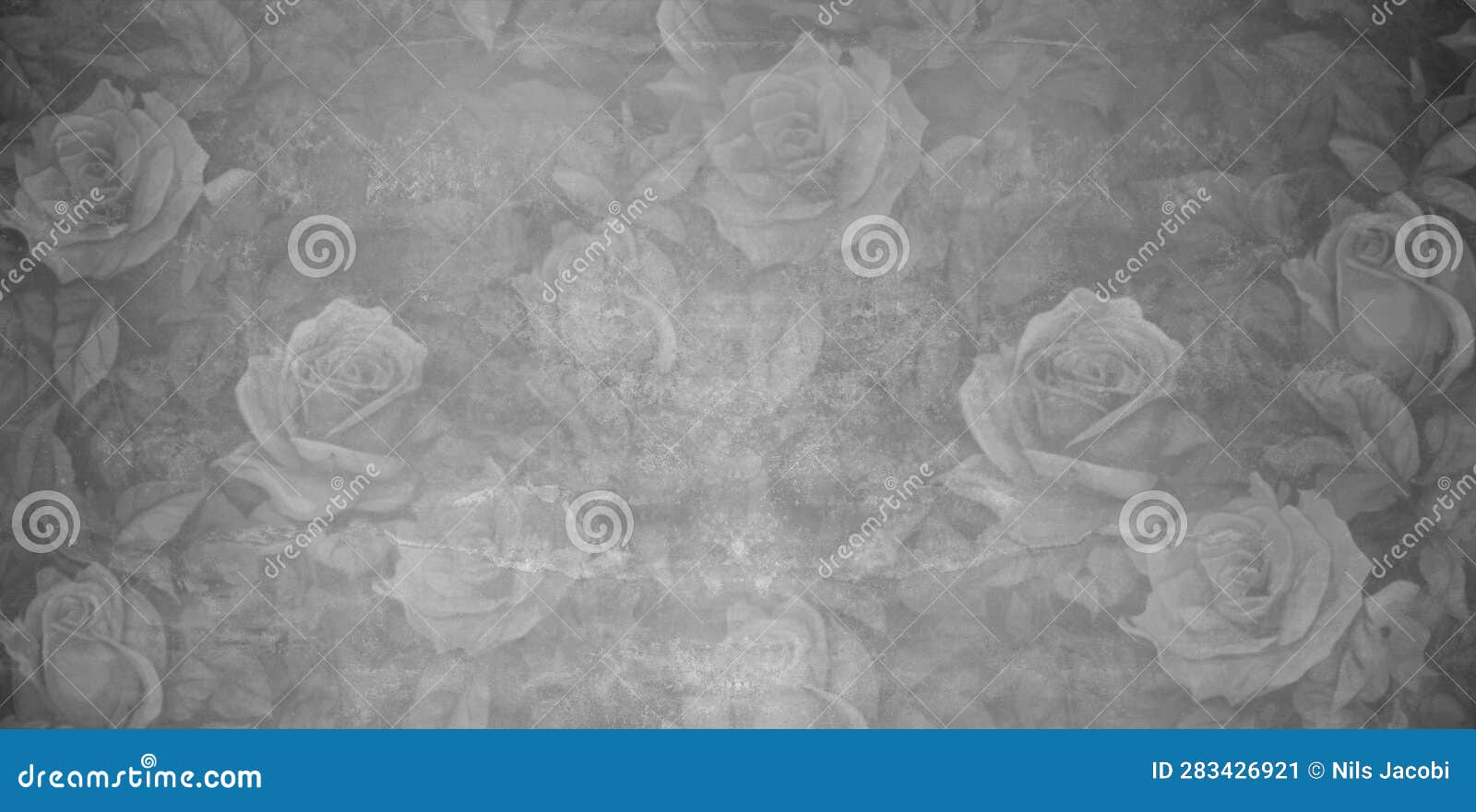 Decorative Vintage Concrete Texture with Roses Stock Image - Image of ...