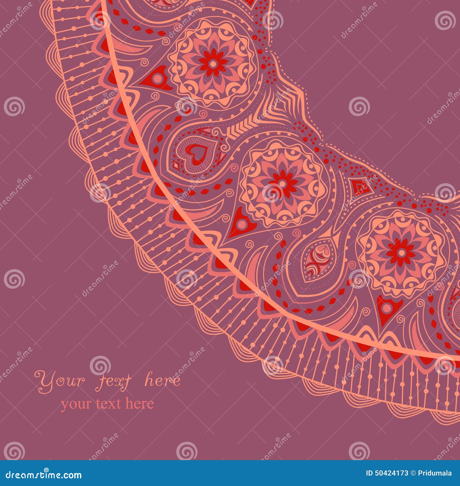 Lacy Frame On Seamless Retro Pattern Vector Illustration ...