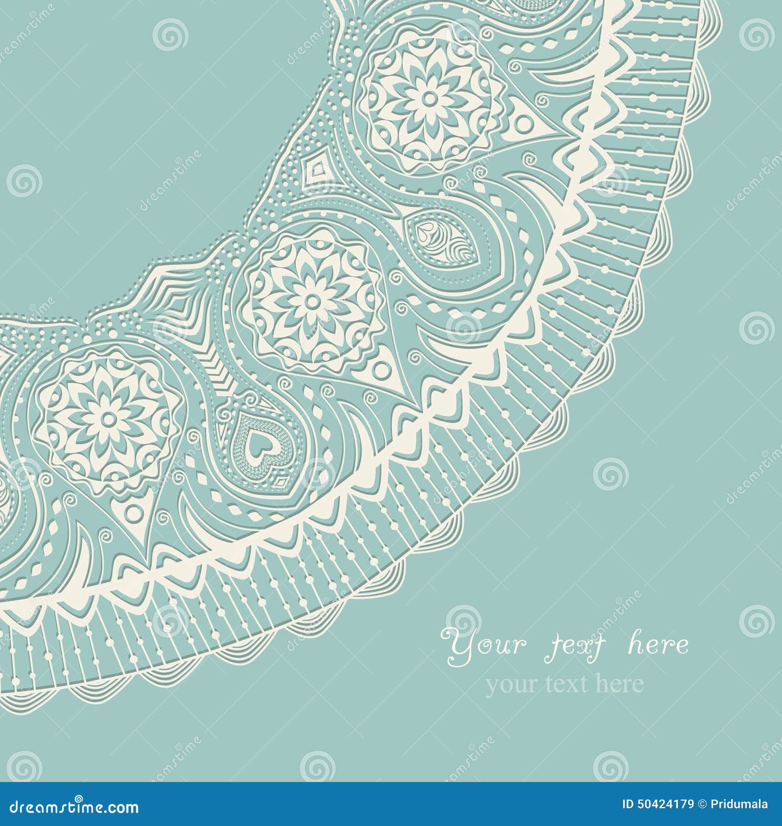 Lacy Frame On Seamless Retro Pattern Vector Illustration ...