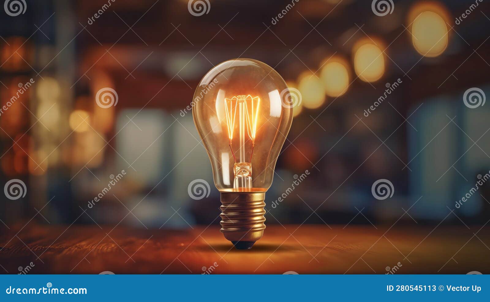 Decorative Vintage Edison Style Light Bulb with Blurred Background ...