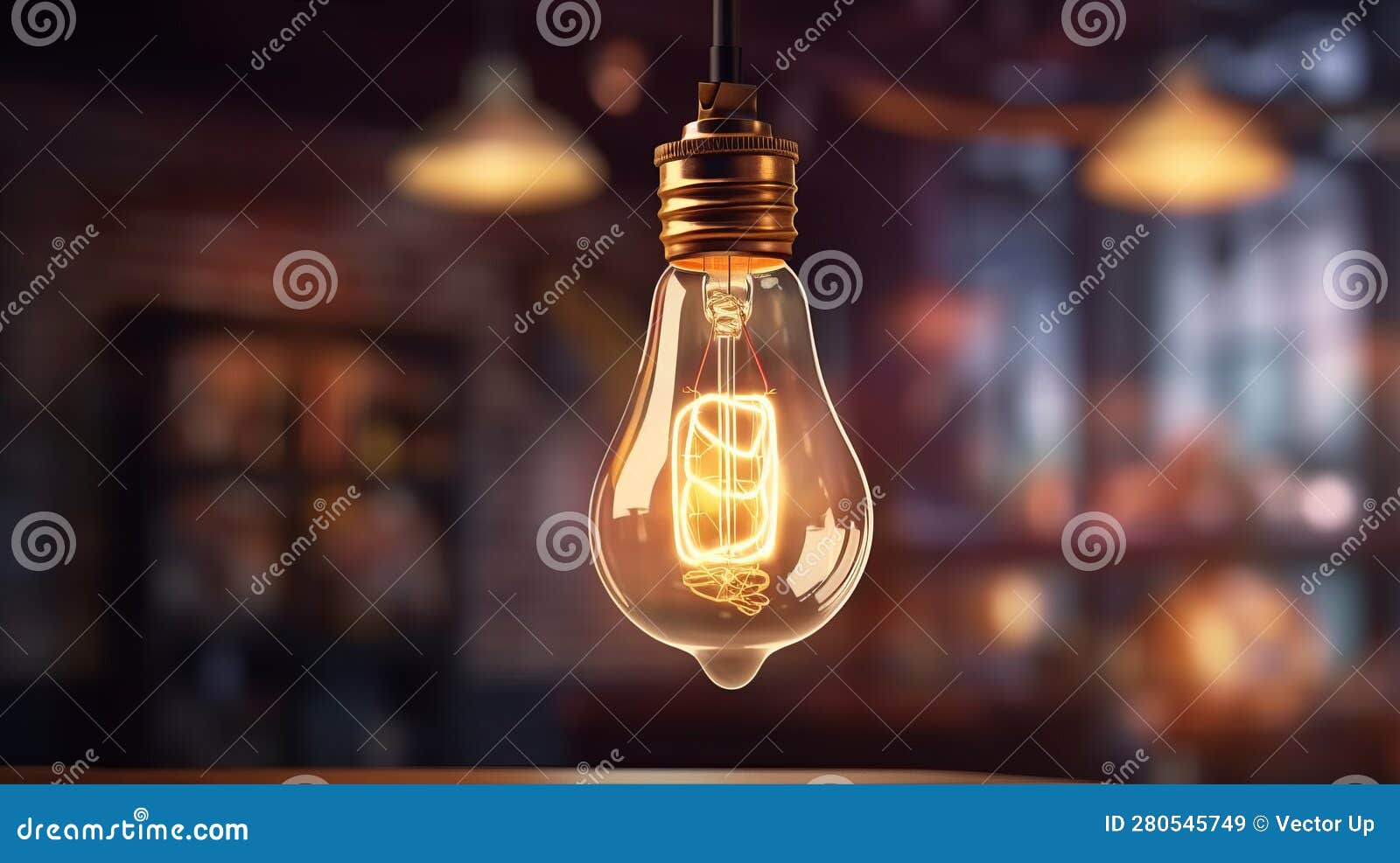 Decorative Vintage Edison Style Light Bulb with Blurred Background ...