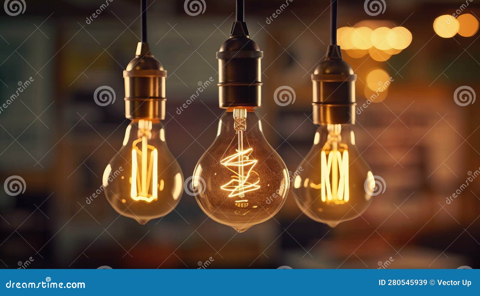 Decorative Vintage Edison Style Light Bulb with Blurred Background ...