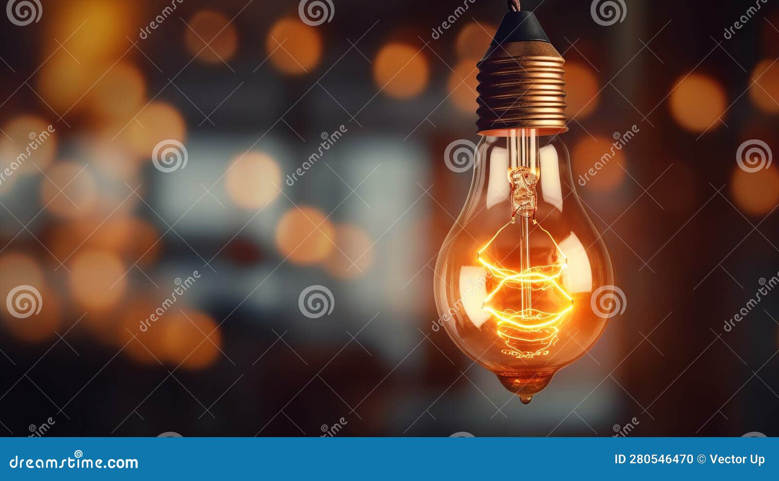Decorative Vintage Edison Style Light Bulb with Blurred Background ...