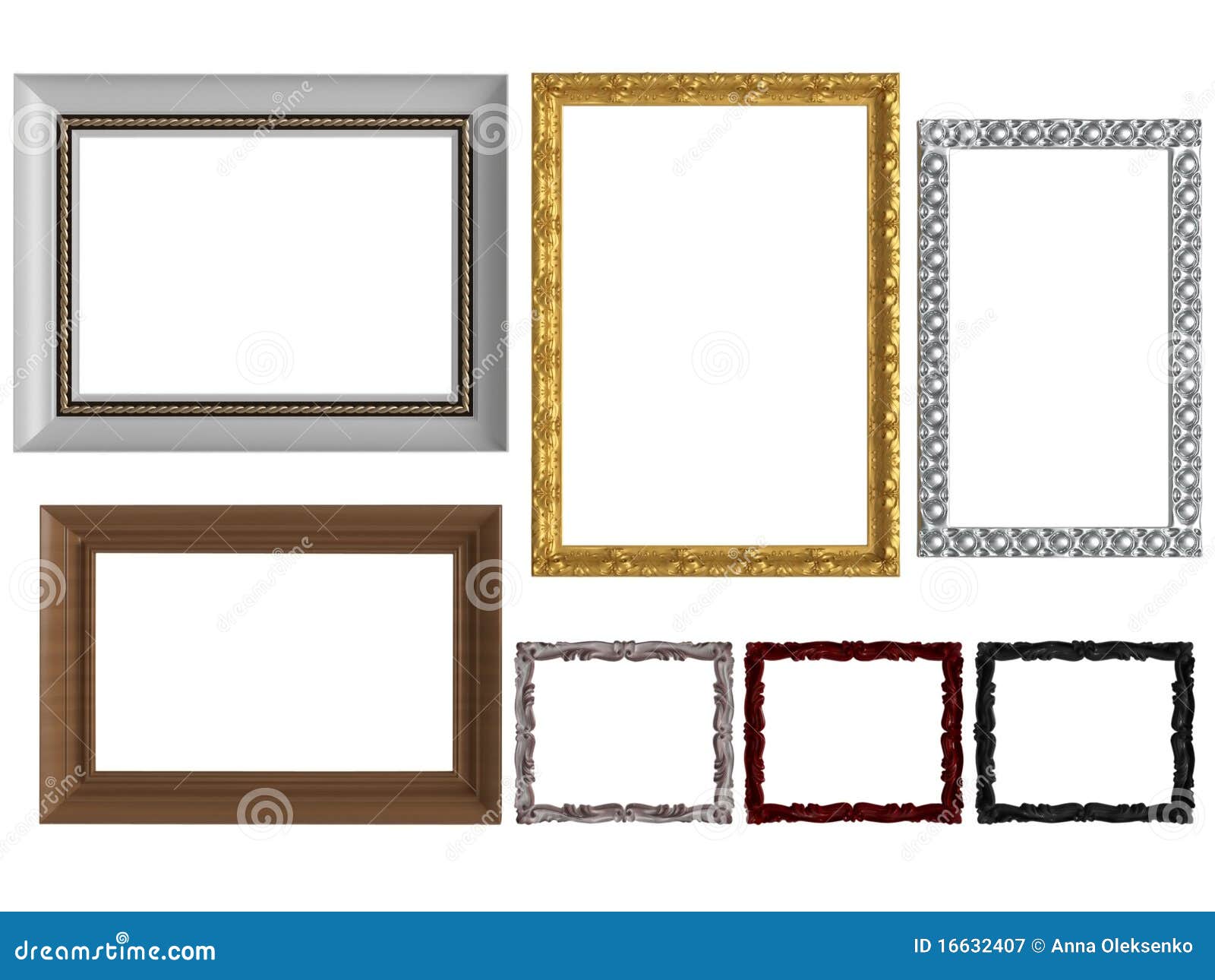 Decorative Vintage Empty Wall Picture Frames Stock Illustration ...