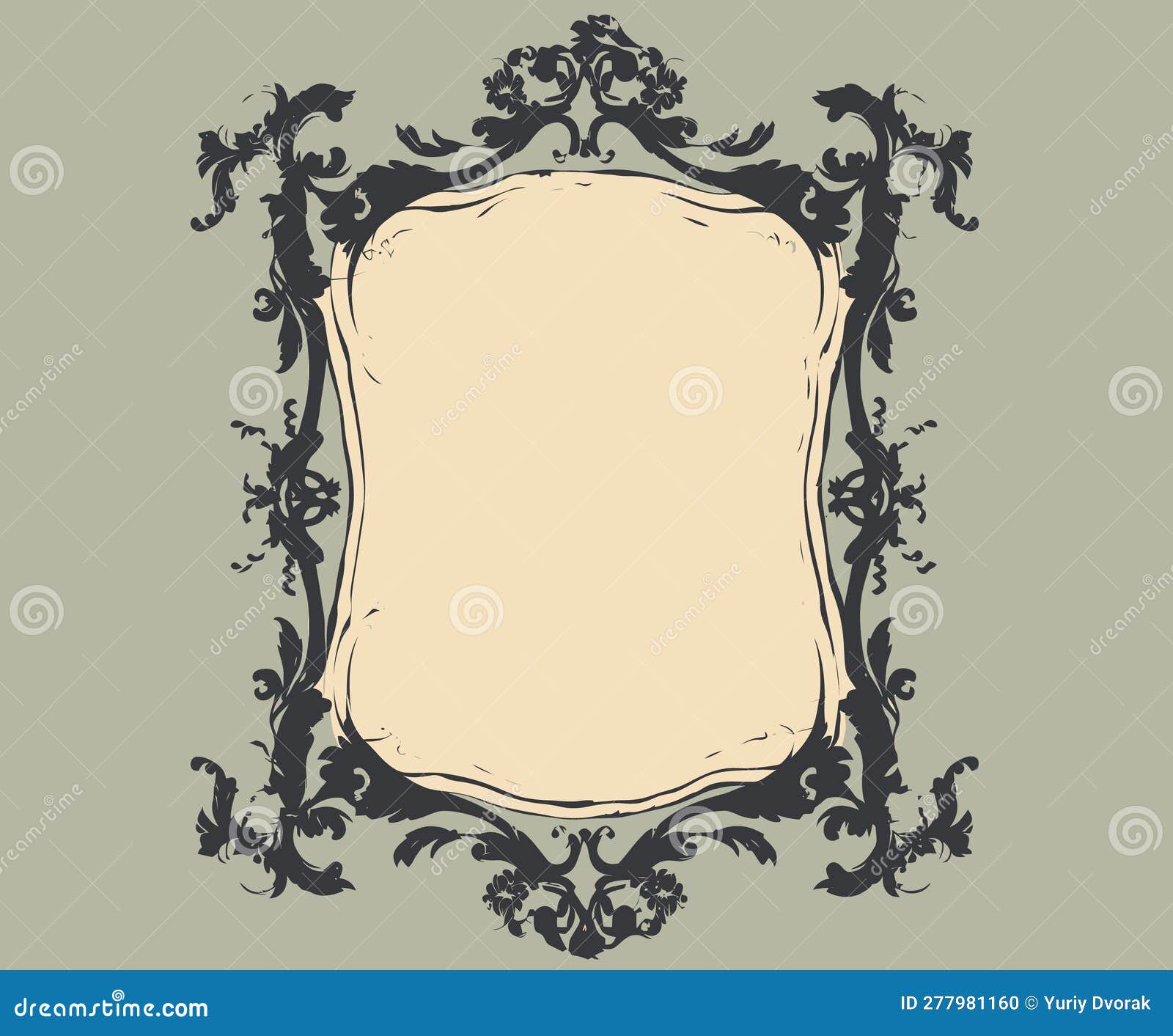 Decorative Vintage Frame and Elements with Flowers in Antique Style ...