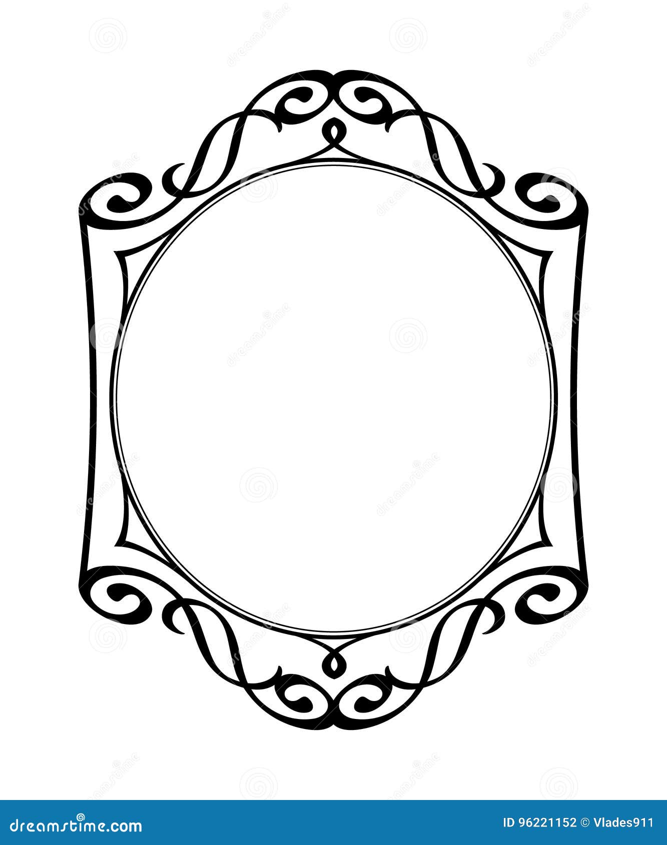 Black Victorian Frame Vector