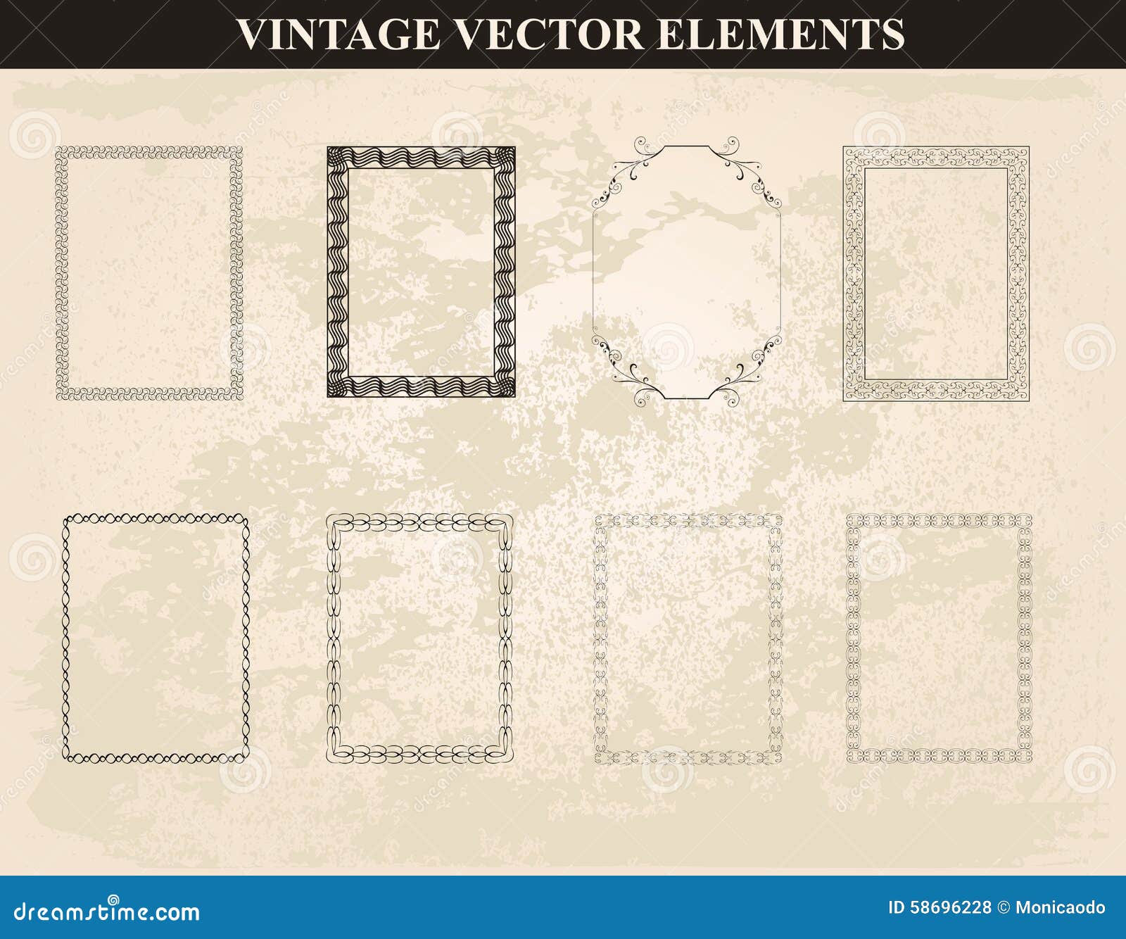Decorative Vintage Frames and Borders Set Vector Stock Vector ...