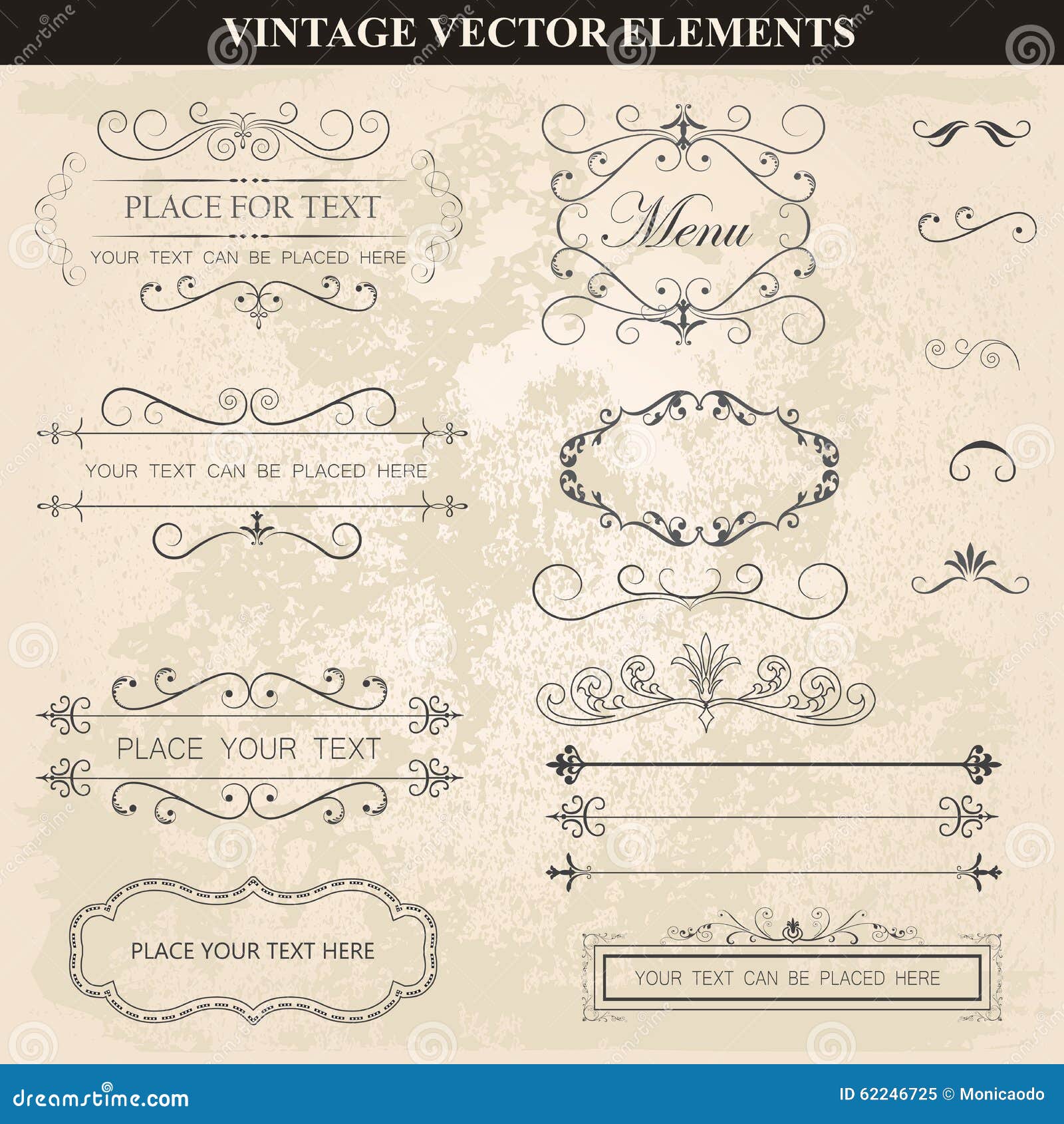 Frames And Ribbons. Hand-drawn Decorative Set. Real Watercolor Drawing ...