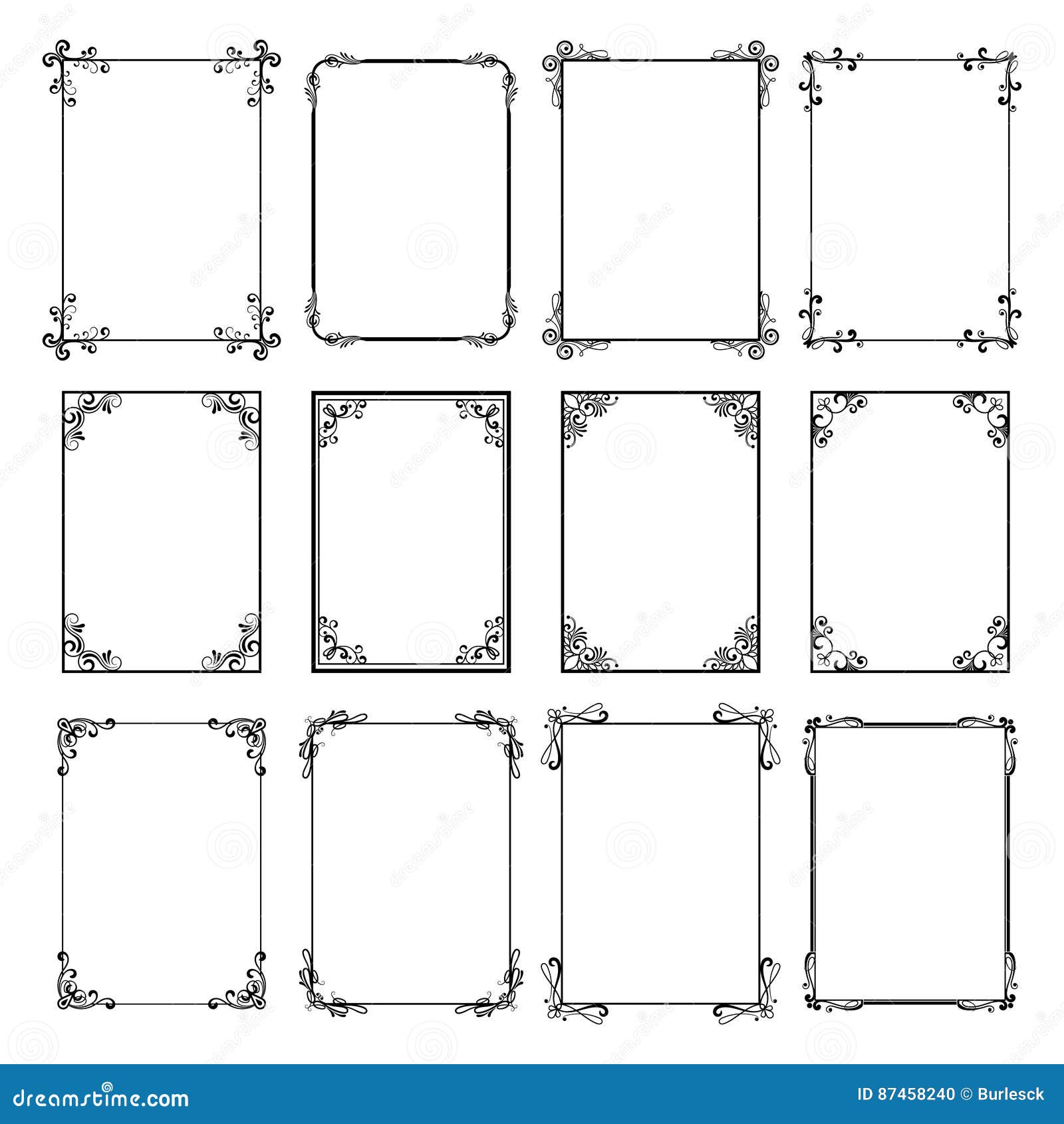 Black Borders Vintage White Stock Illustrations – 6,234 Black Borders ...