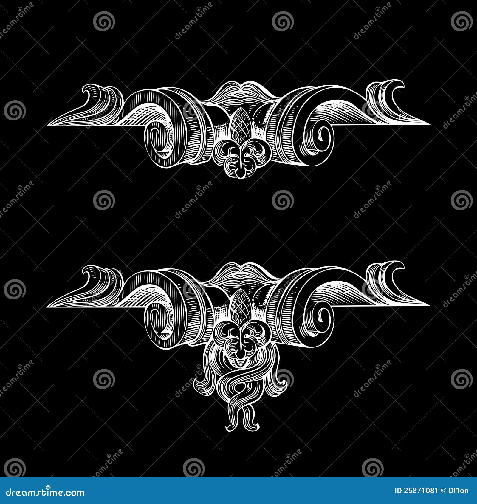 Decorative Vintage Ornate Banner. Stock Vector - Illustration of gold ...