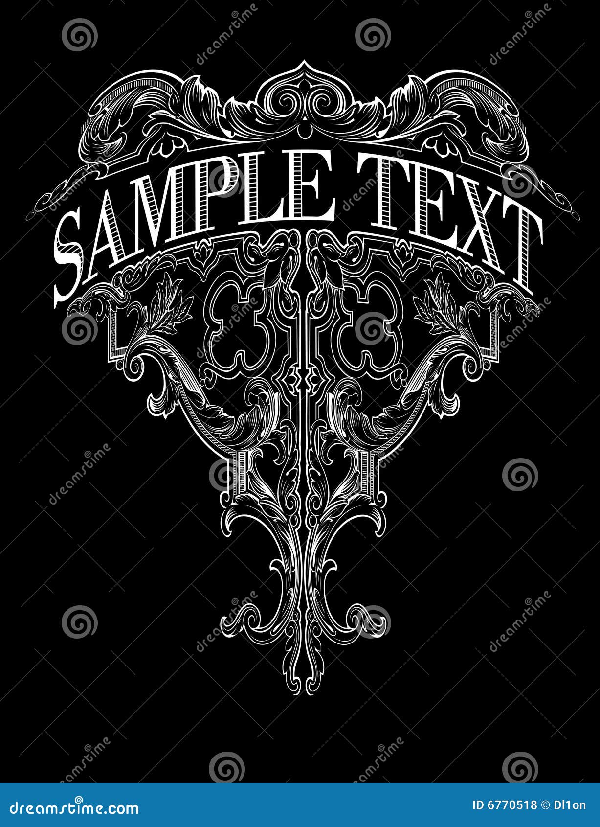 Decorative Vintage Ornate Banner. Stock Vector - Illustration of ...