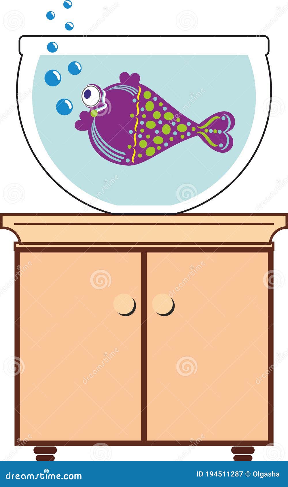Decorative Violet Fish in Aquarium Stock Vector - Illustration of ...