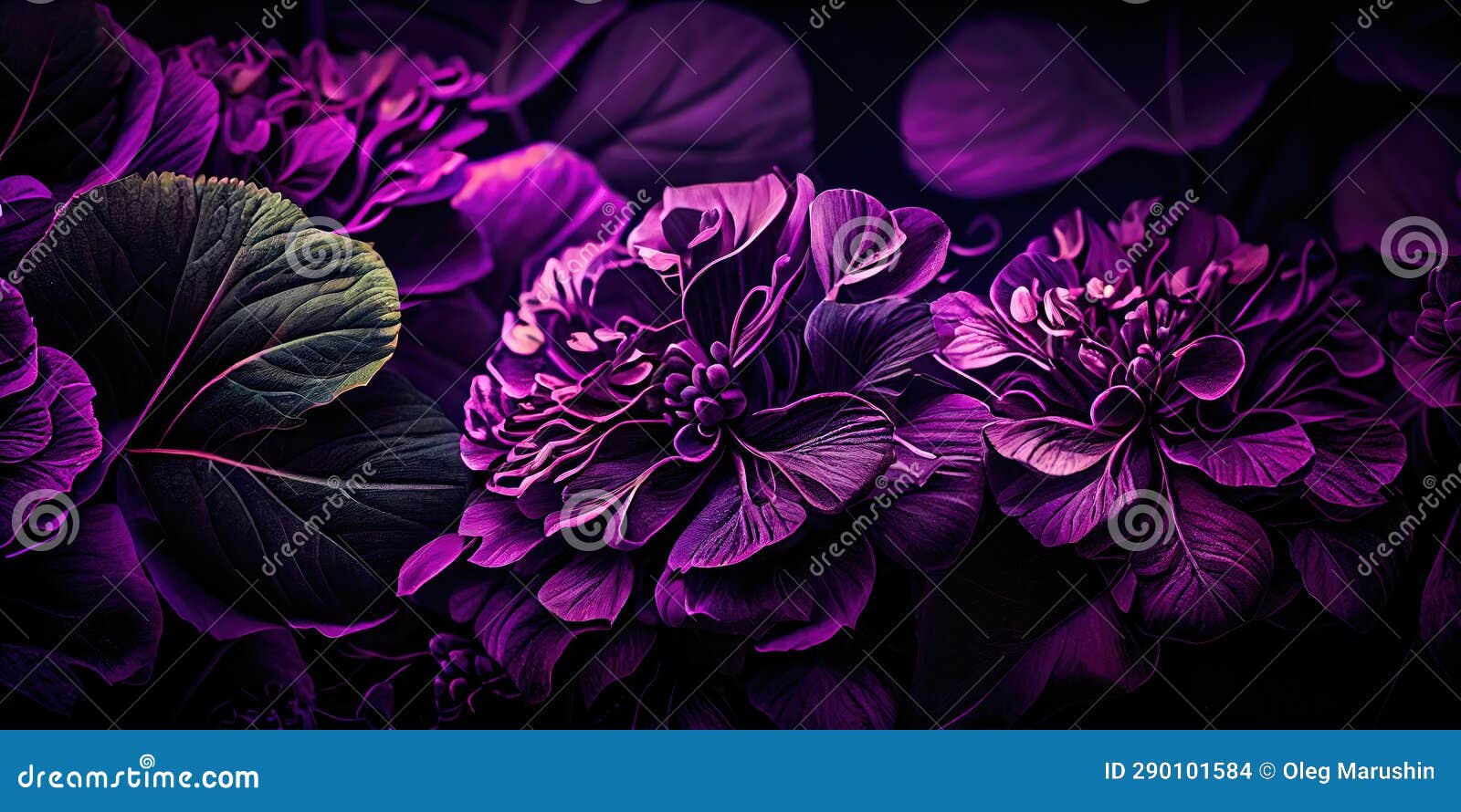 Decorative Violet Floral Background. Generative AI Stock Illustration ...