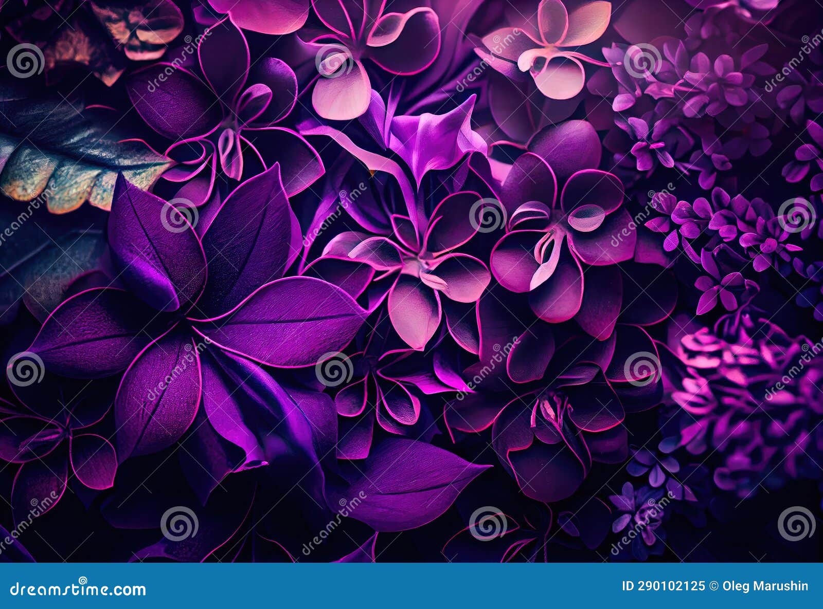 Decorative Violet Floral Background. Generative AI Stock Image - Image ...