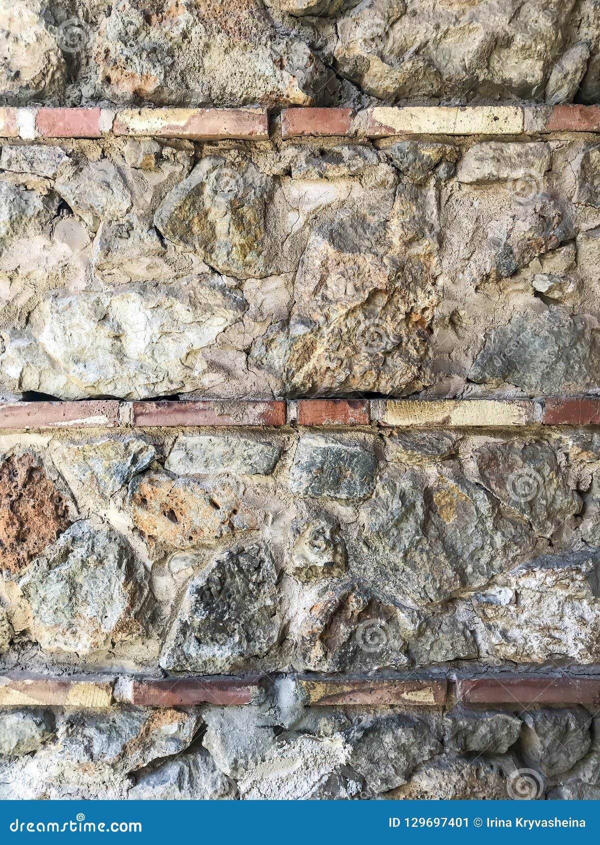 Decorative Wall of Colored Stone Bricks Stock Image - Image of modern ...