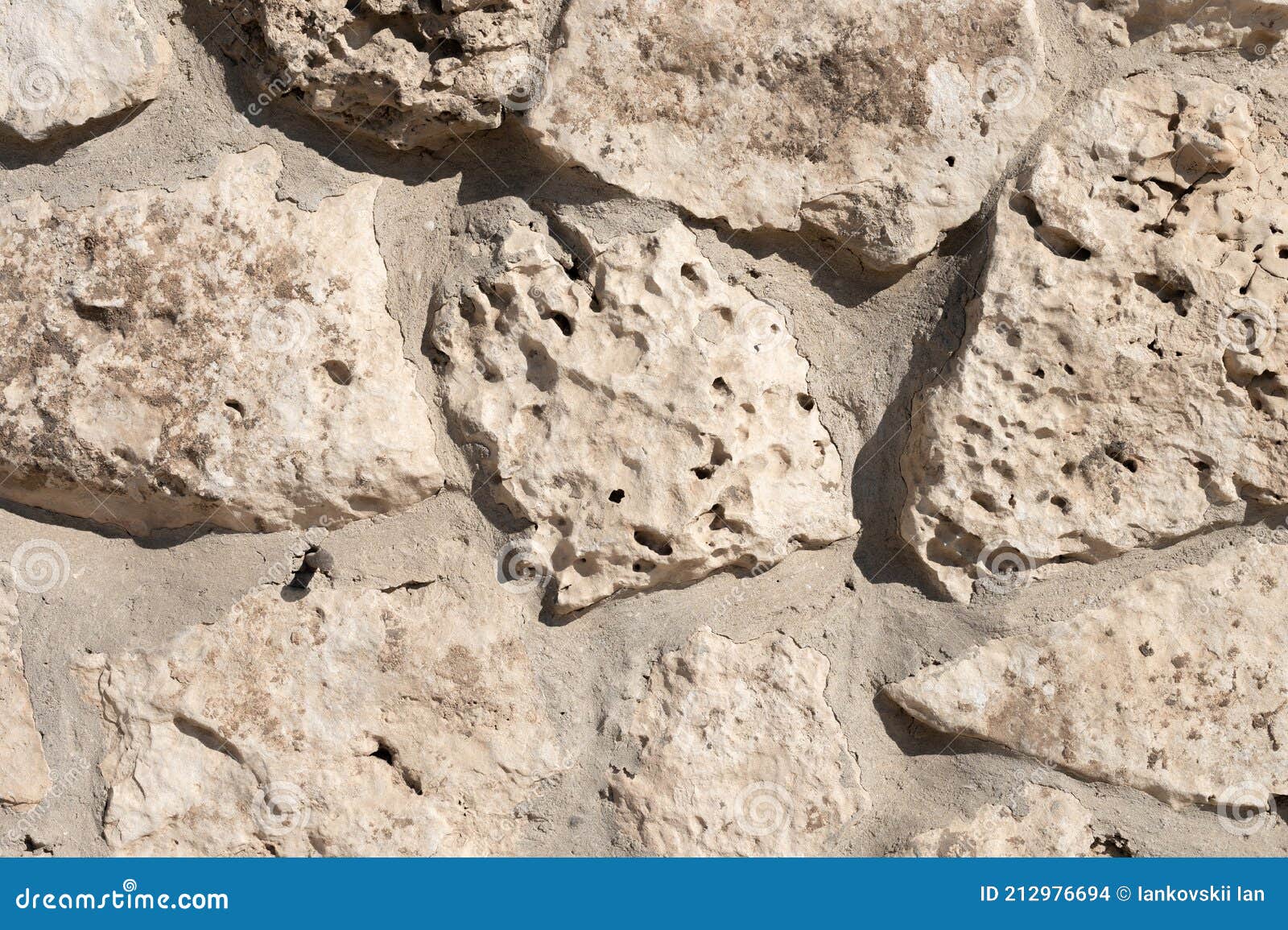 Decorative Wall Made of Natural Stone of Various Shapes and Sizes ...