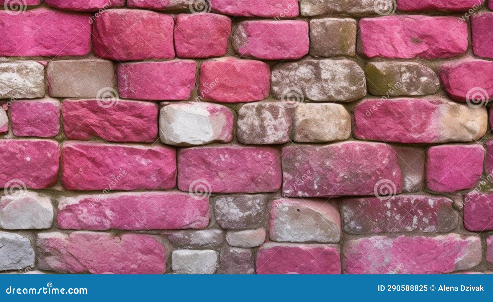 Wall Made of Pink Large Bricks. Generative AI. Stock Illustration ...
