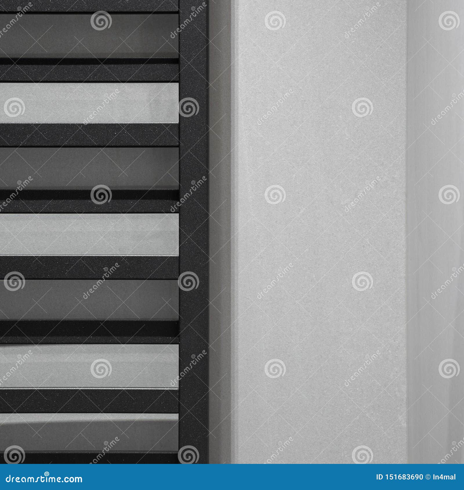 Decorative Wall Mounted Black Radiator Stock Photo - Image of indoor ...