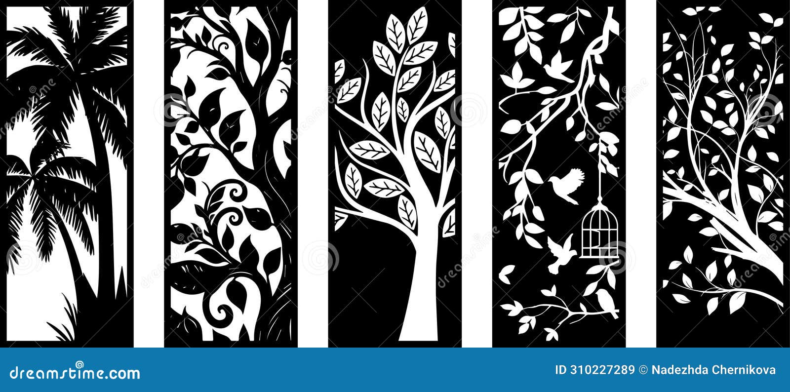 Decorative Wall Panels Set, Pattern with Abstract Stock Illustration ...