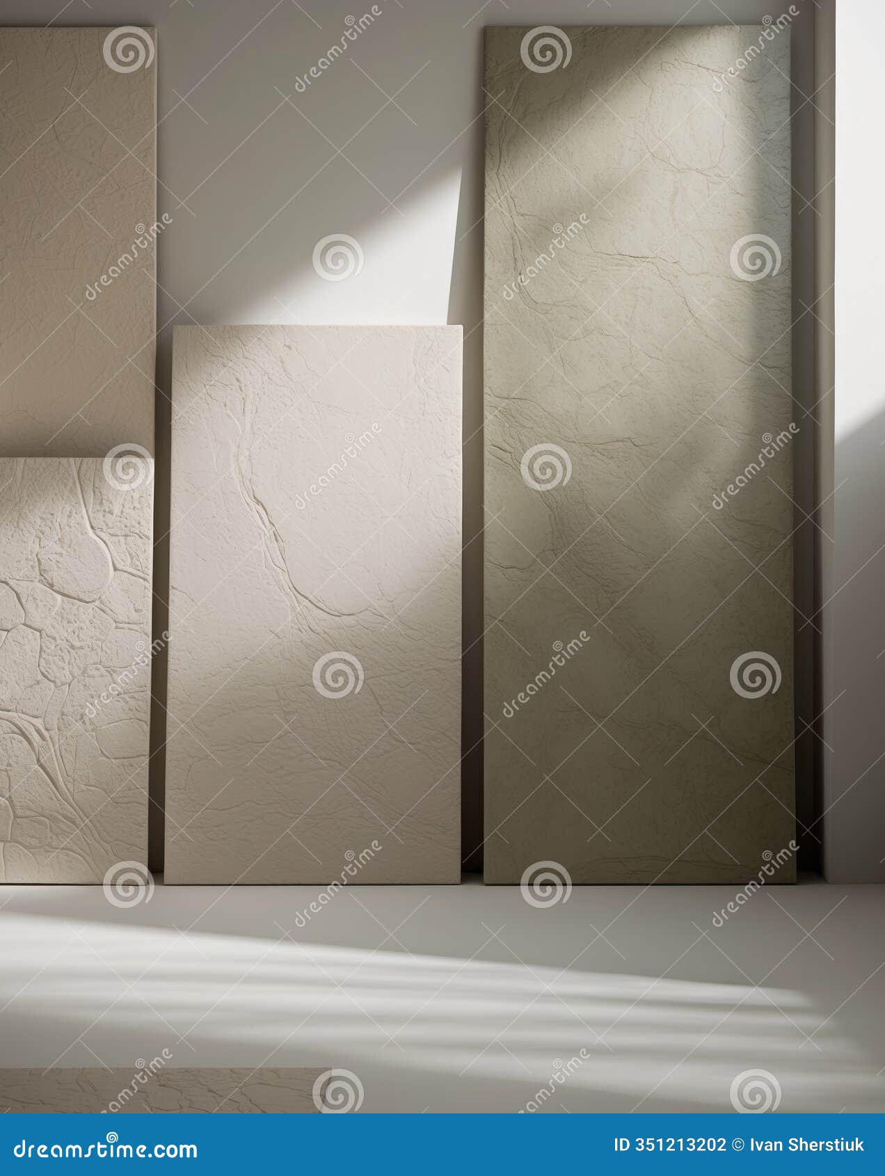 Decorative Wall Panels with Textured Surfaces in Muted Colors Stock ...