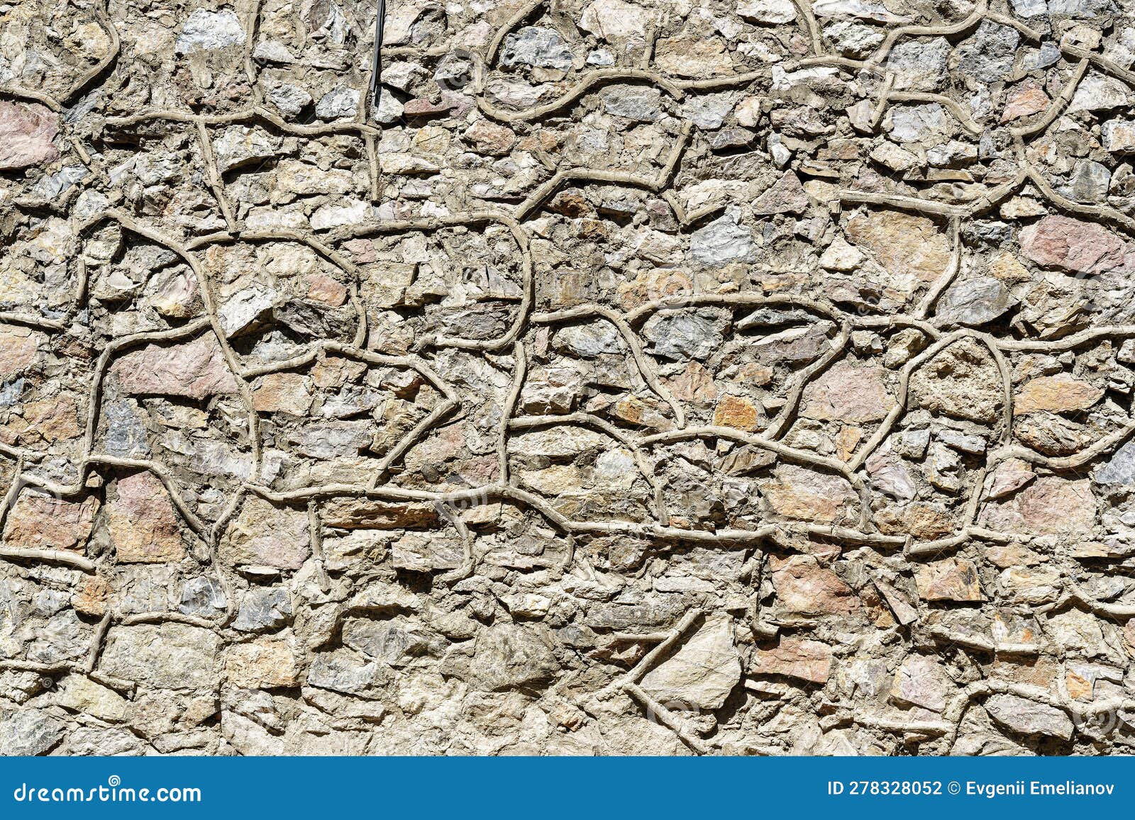 Decorative Wall from Stones and Concrete. Abstract Background. Stock ...