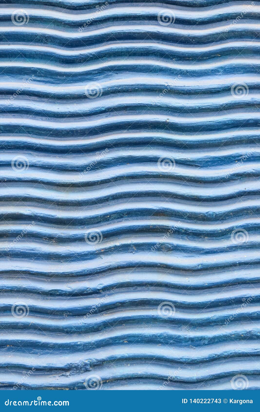 A Decorative Wall with a Wavy Structure Painted in Blue Stock Image ...
