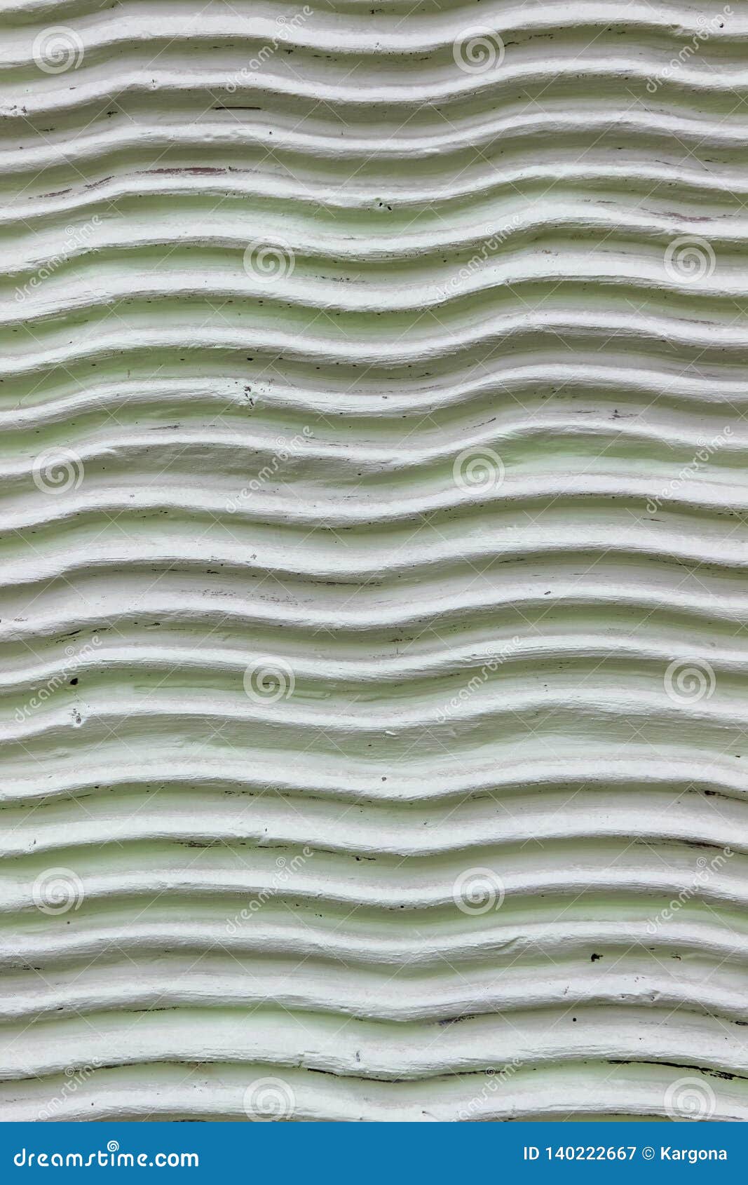A Decorative Wall with a Wavy Structure Painted in Light-green Stock ...