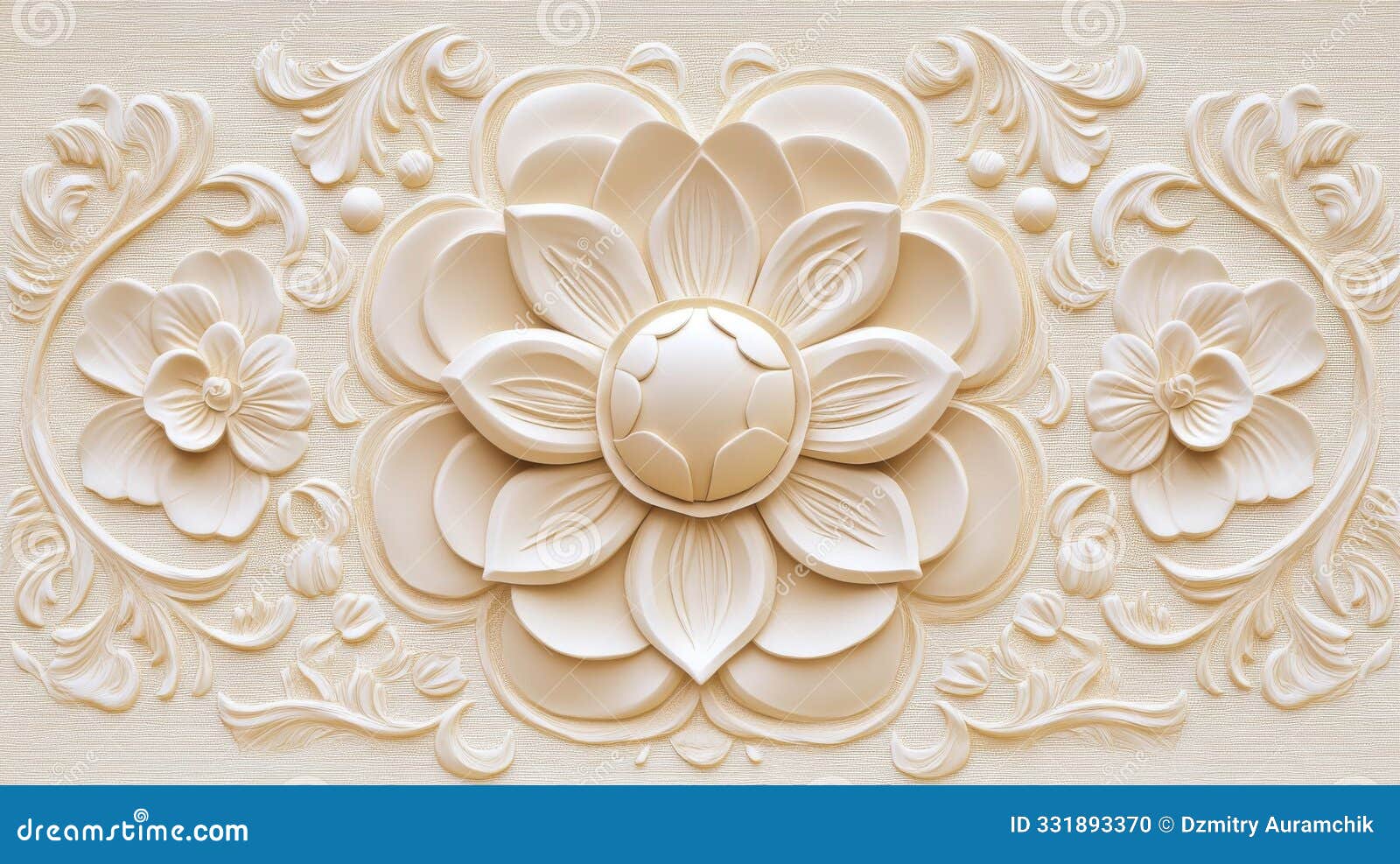 Decorative Wallpaper with a 3D Stucco Pattern. Stock Photo - Image of ...