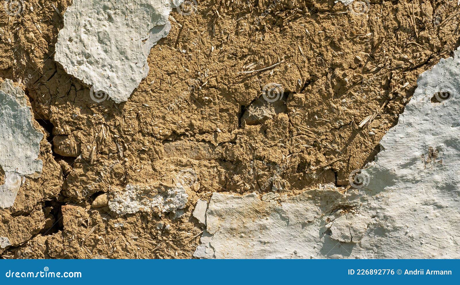 The Decorative Walls of the Hut are Made of Clay. a Wall of Ruins, an ...