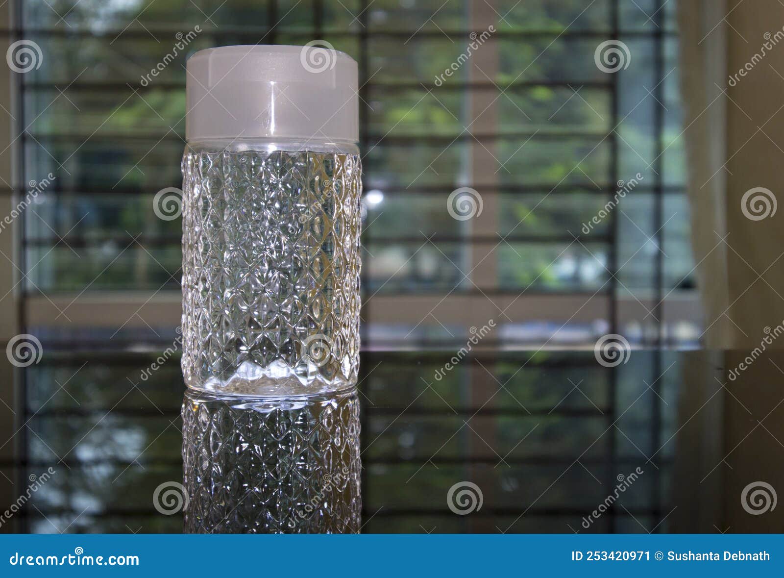 A Decorative Water Bottle on the Table Stock Image - Image of carbonic ...