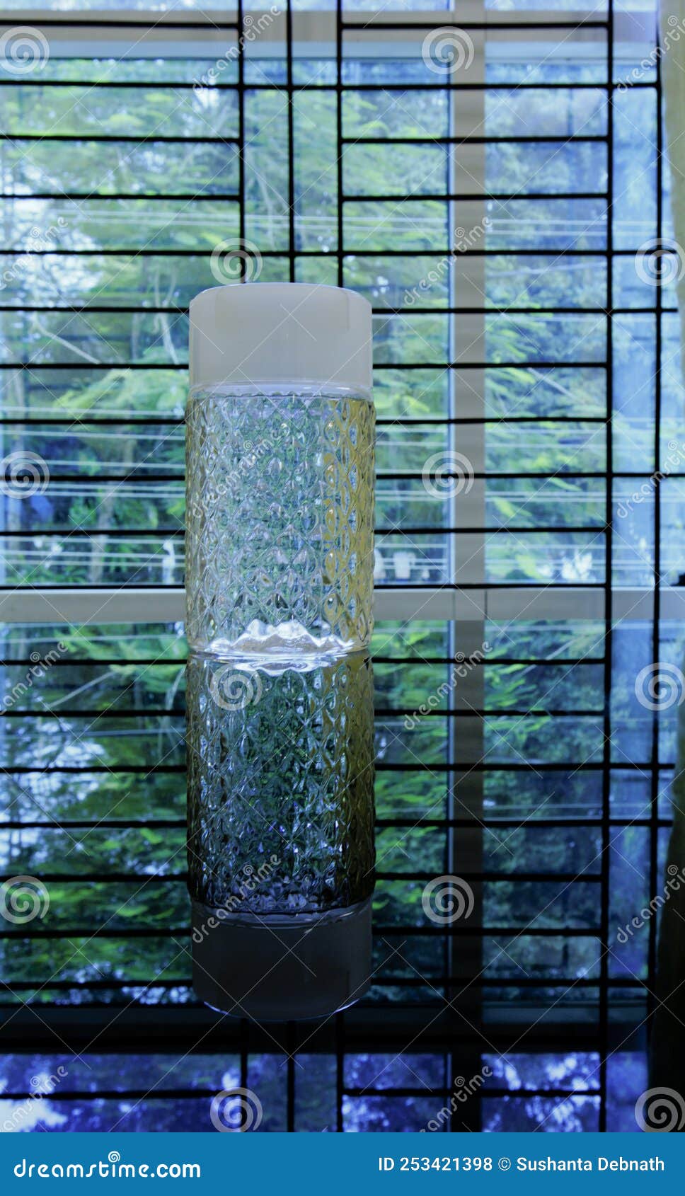 A Decorative Water Bottle on the Table Stock Photo - Image of empty ...