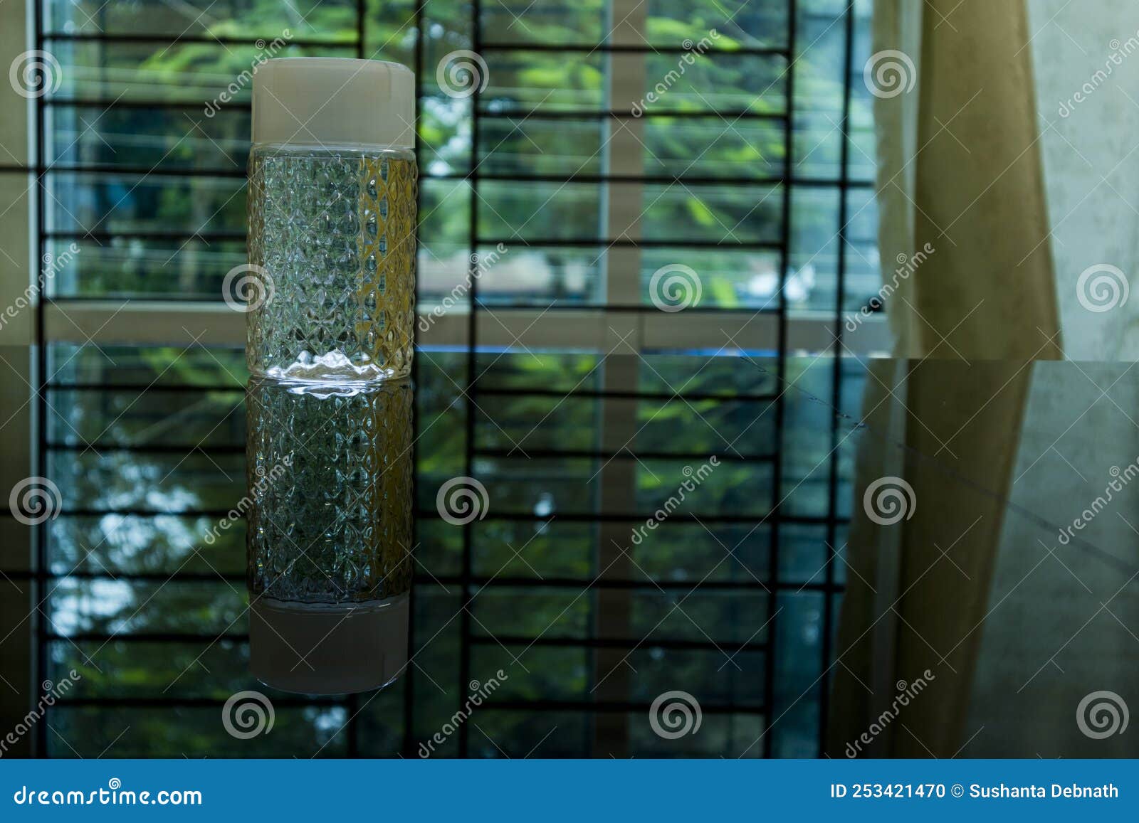 A Decorative Water Bottle on the Table Stock Photo - Image of ...