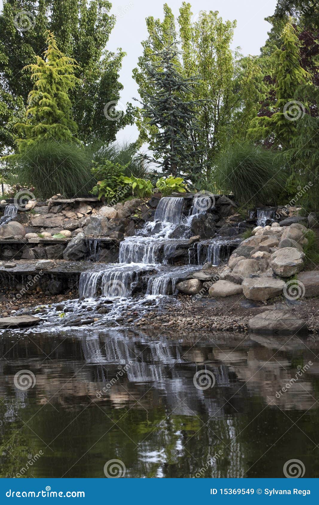 Decorative waterfall stock image. Image of waterfall - 15369549