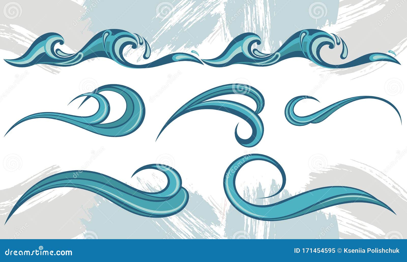 Set Vector Waves. Elements of the Design . Vector Illustration Stock ...