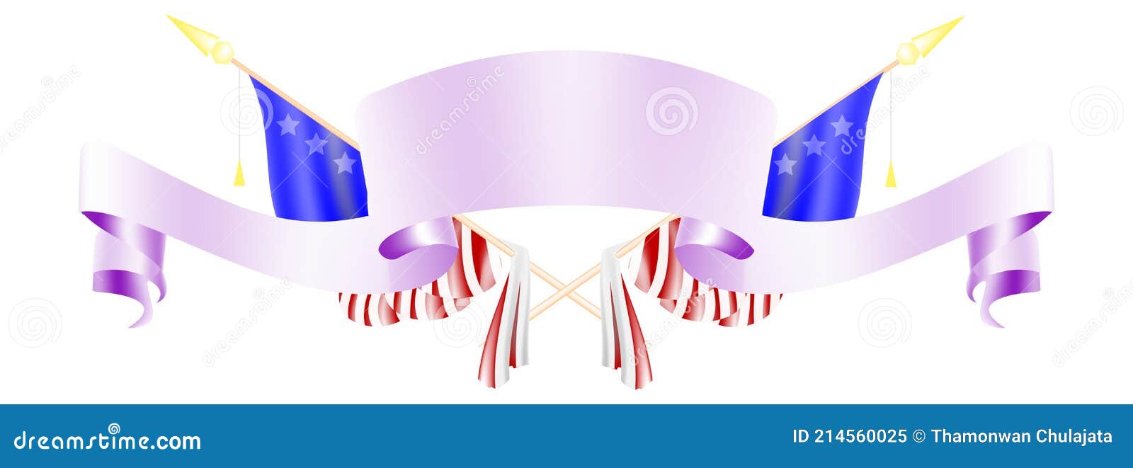 Decorative Wavy Ribbon with Flag Stock Vector - Illustration of design ...