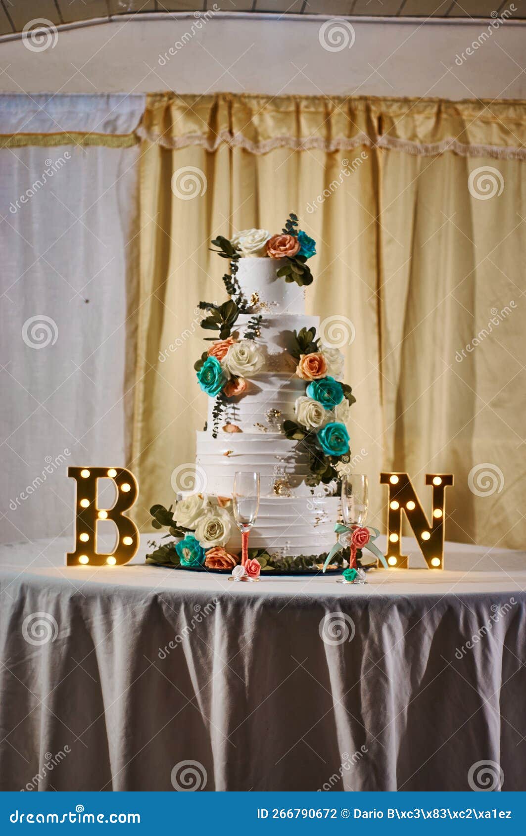 Decorative Wedding Cakes on the Sweet Table Stock Photo - Image of food ...
