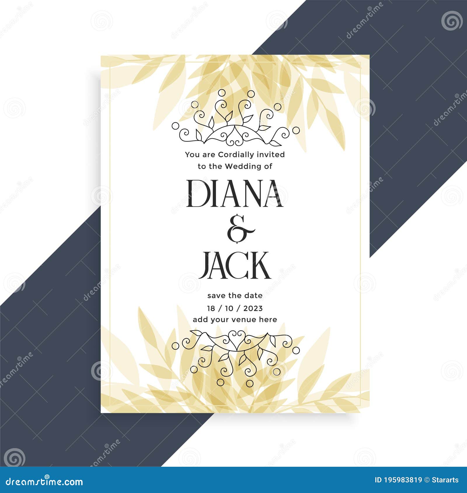 Decorative Wedding Card Invitation Template Design Stock Vector ...