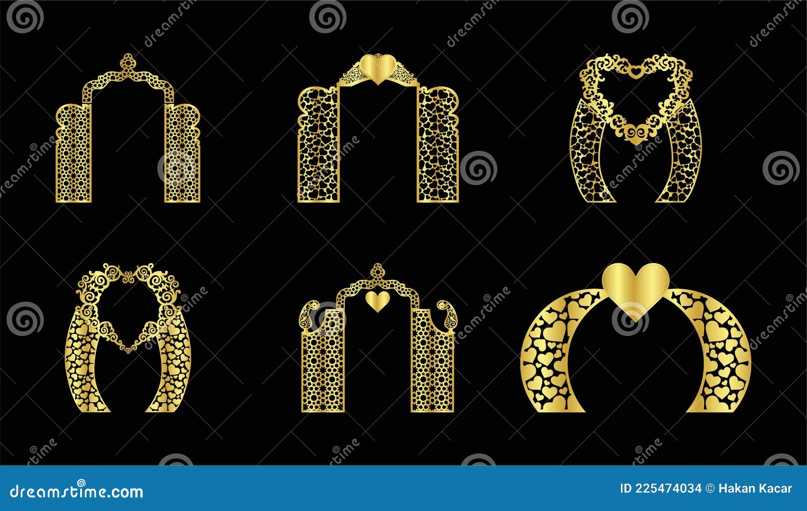 Decorative Wedding Gate Panel Pattern. Vector Stock Illustration ...