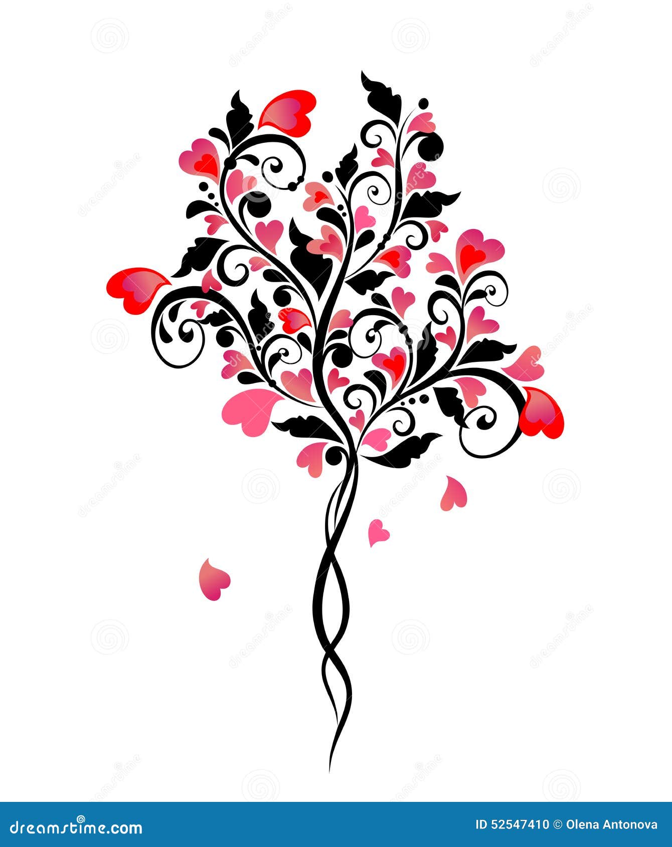 Decorative wedding tree stock vector. Illustration of design - 52547410