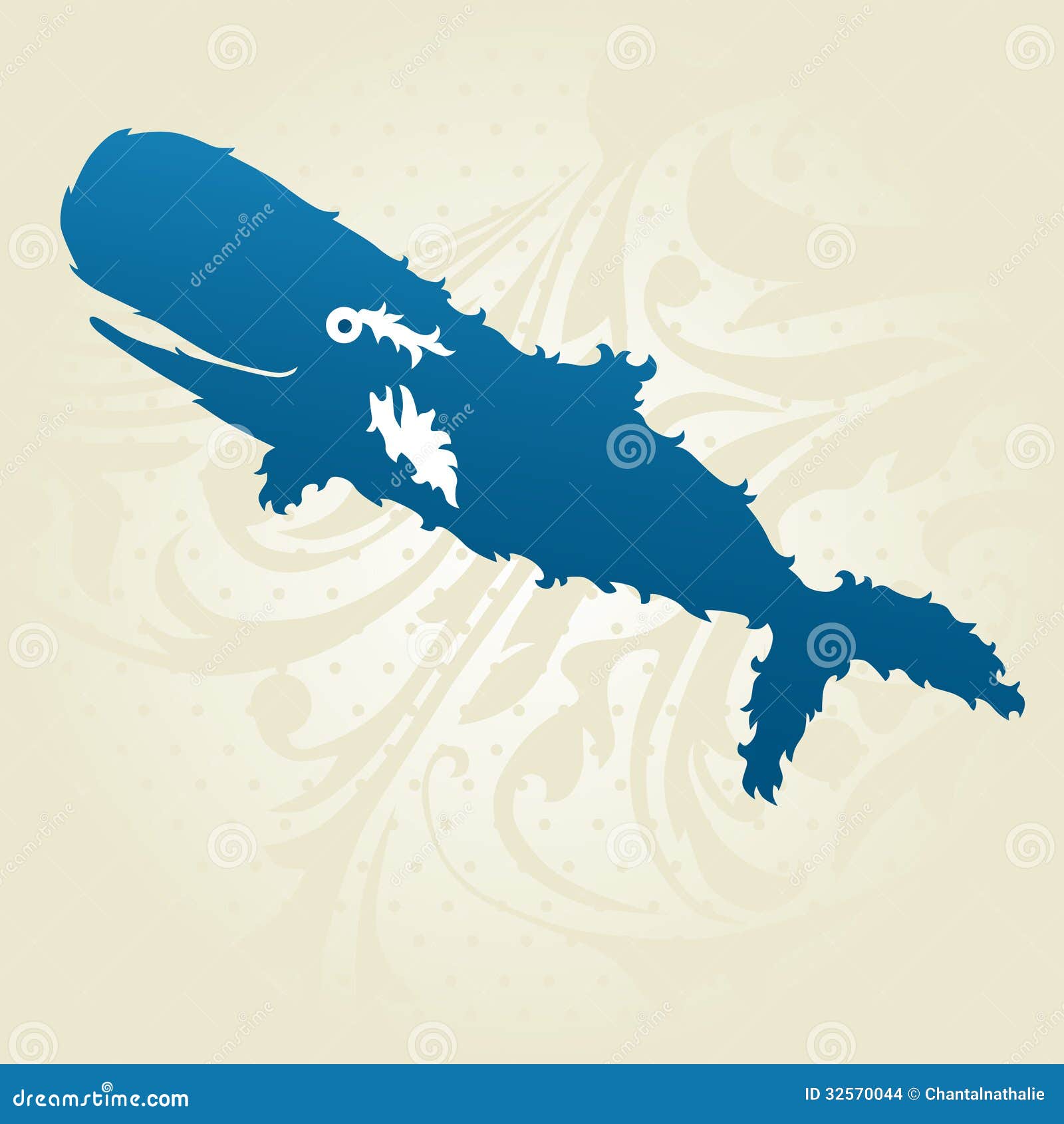 Decorative whale stock vector. Illustration of artistic - 32570044