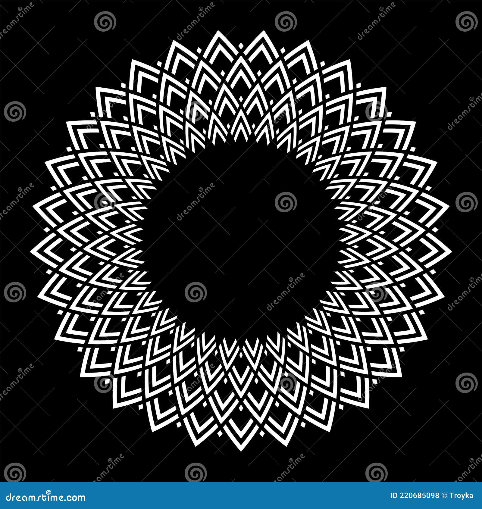 Decorative White Circle Pattern on Black Background Stock Vector ...