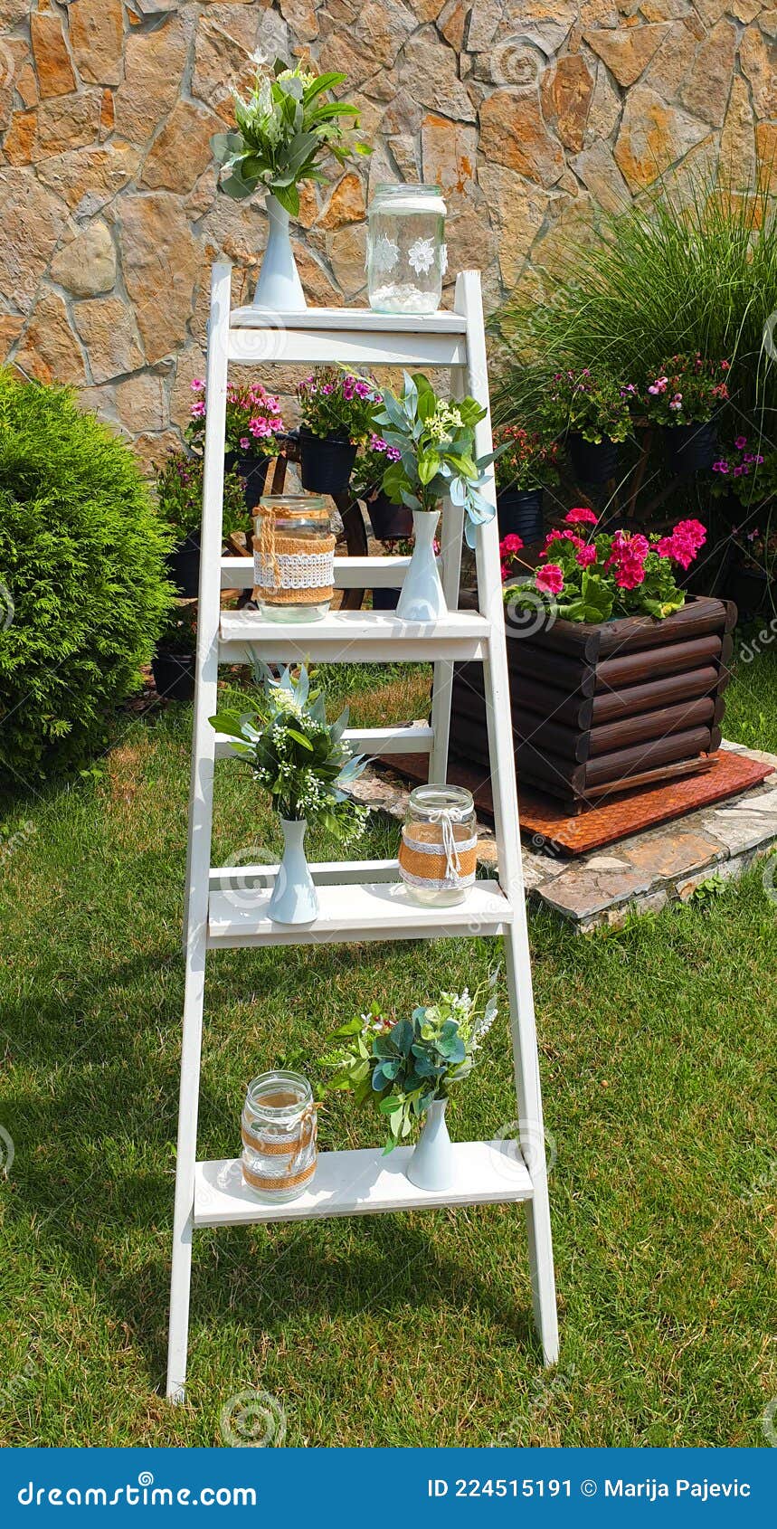 Decorative white ladders stock image. Image of decorative - 224515191