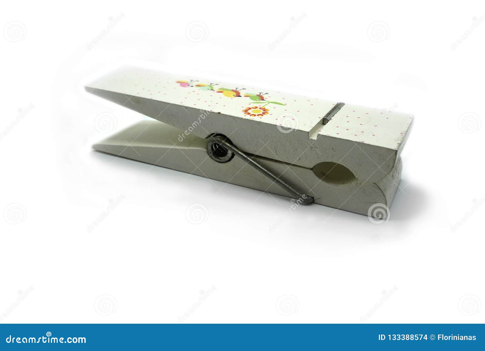 Decorative, White, Oversize Clothespin Isolated on White Background ...