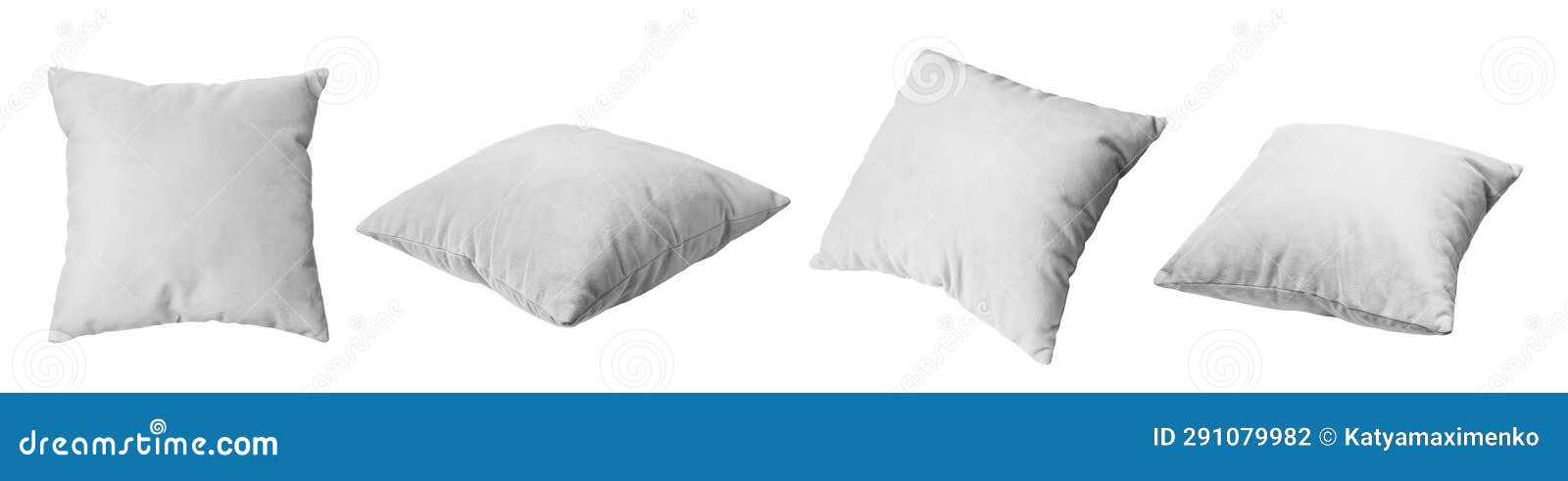 Decorative White Rectangular Pillow for Sleeping and Resting Isolated ...