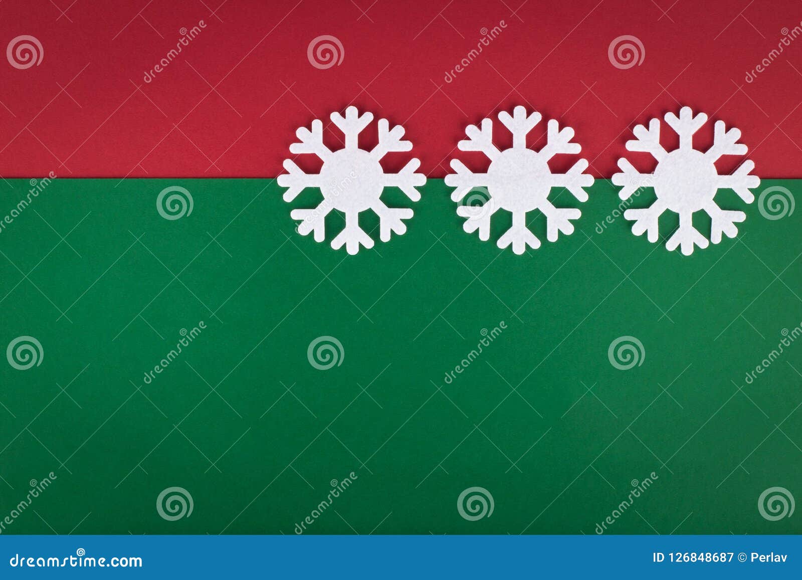 Decorative White Snowflakes on Red-green Background Stock Image - Image ...